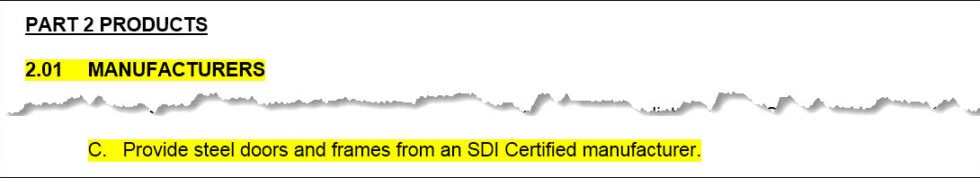 SDI Certified - Steel Door Institute